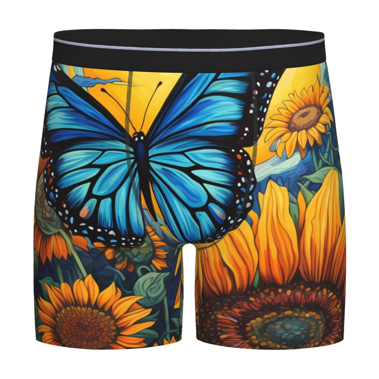 Easygdp Colorful Cloud Butterfly Sunflower Men's Boxer Briefs Men’s ...