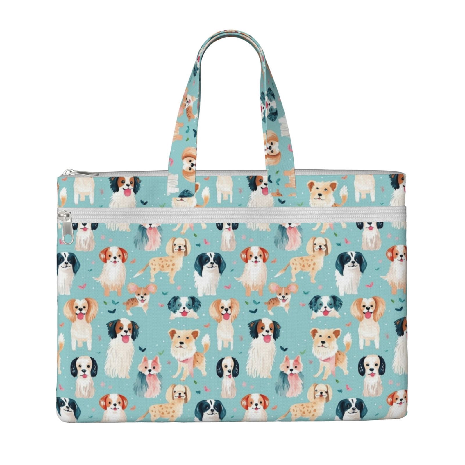 Easygdp Colorful Dog Canvas Document Bag File Bag Handle Business ...