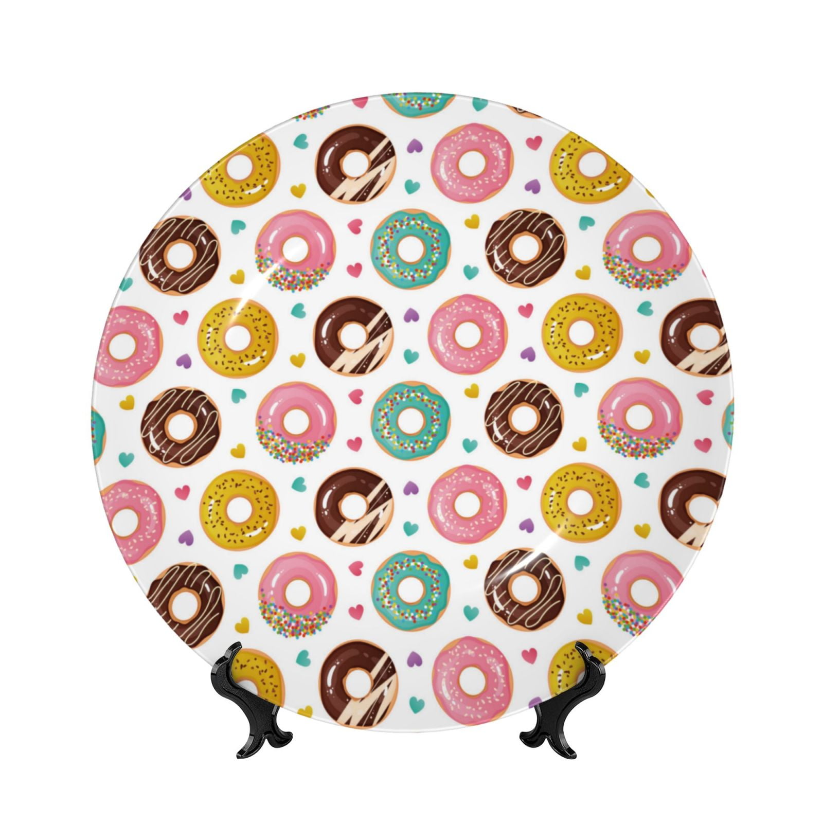 Easygdp Colorful Donuts Bone China Decorative Plate Ceramic Dinner ...