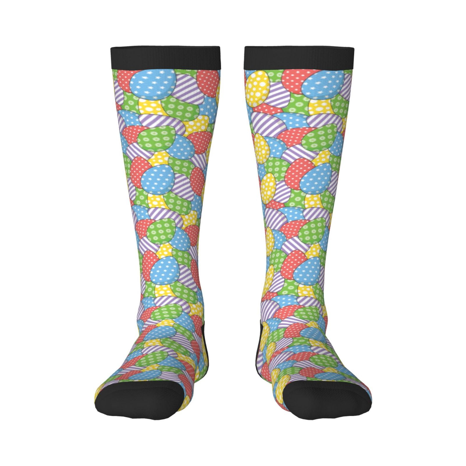 Easygdp Colorful Easter eggs Sport Knee High Socks Soccer Socks Calf ...