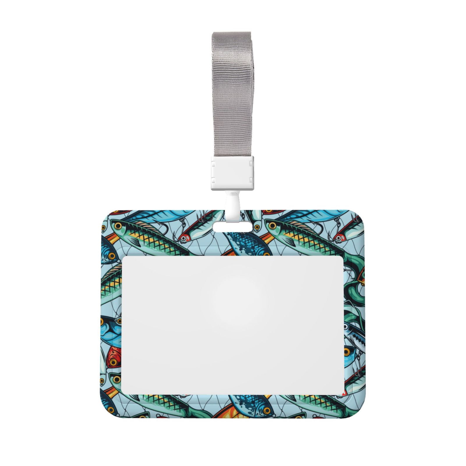 Easygdp Colorful Fishing Baits Card Badge Holder Work Badge Sleeve for ...