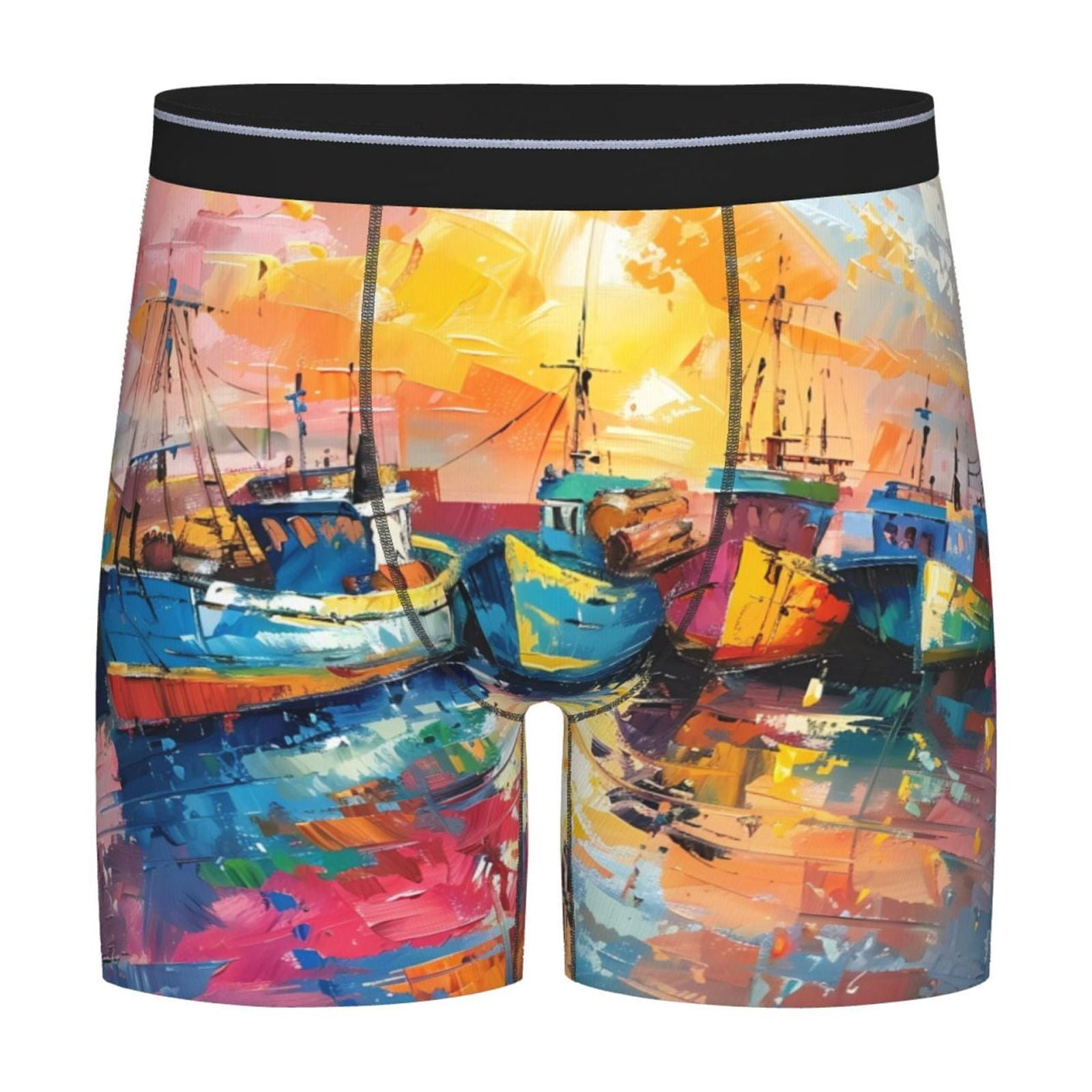 Easygdp Colorful Fishing Boats Men's Boxer Briefs Men’s Underwear Boxer ...
