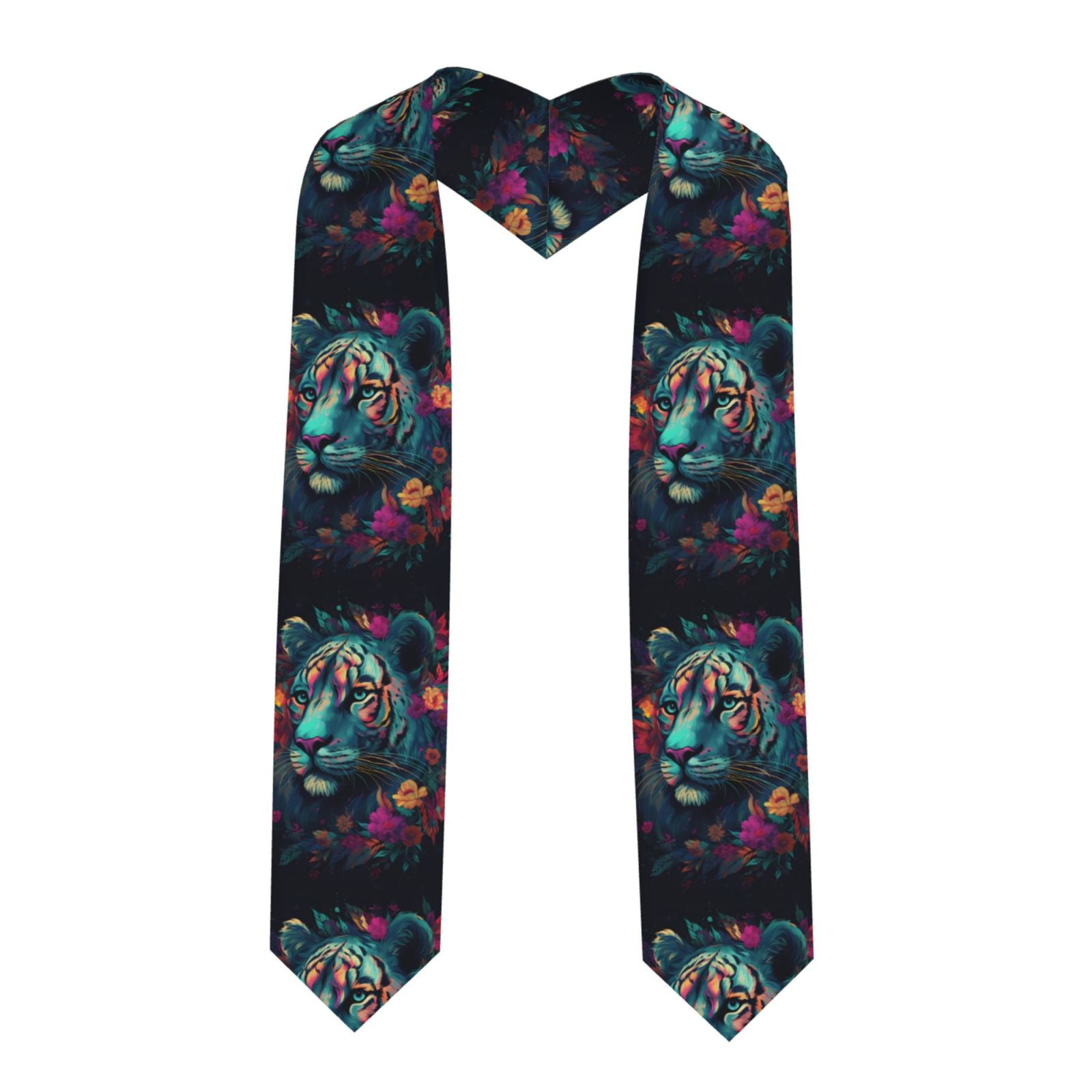 Easygdp Colorful Flower Tiger Unisex Adult Graduation Stole Shawl 36 ...