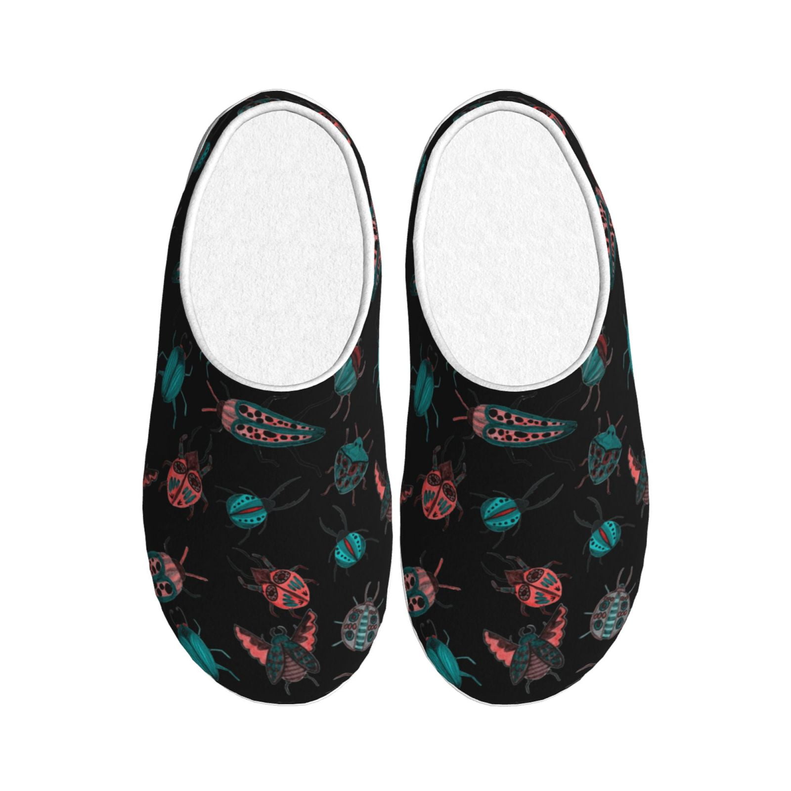 Easygdp Colorful Insect Slippers for Women Mens Winter Warm Home ...