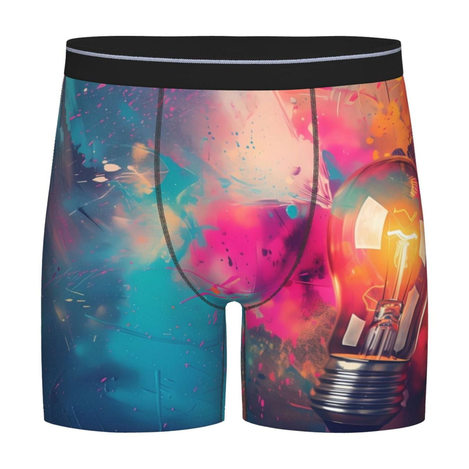 Easygdp Colorful Lightbulb Abstract Men's Boxer Briefs Men’s Underwear ...