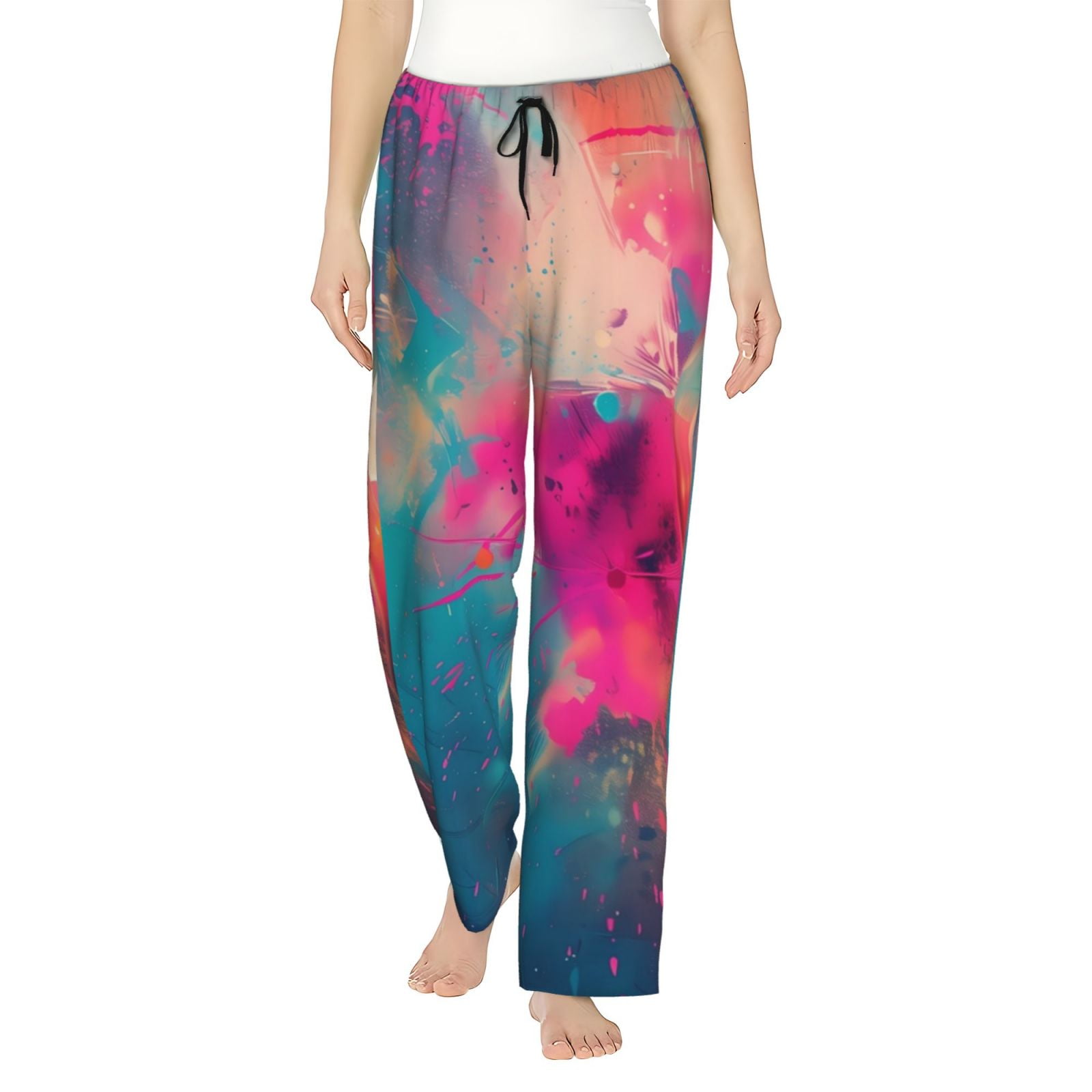 Easygdp Colorful Lightbulb Abstract Women's Drawstring Pajama Pants ...
