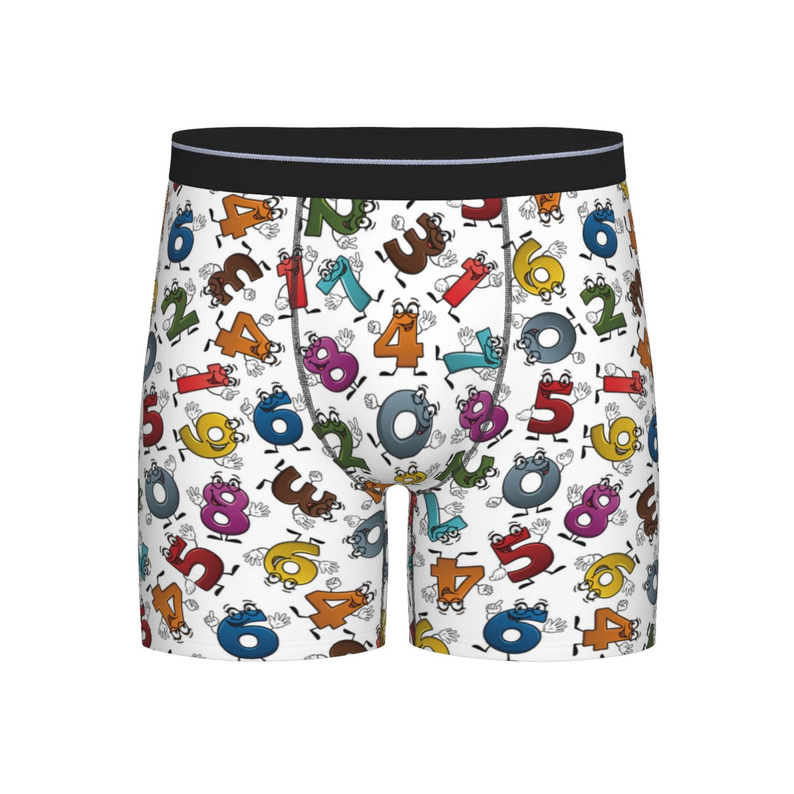 Easygdp Colorful Numbers Men's Boxer Briefs Men’s Underwear Boxer ...