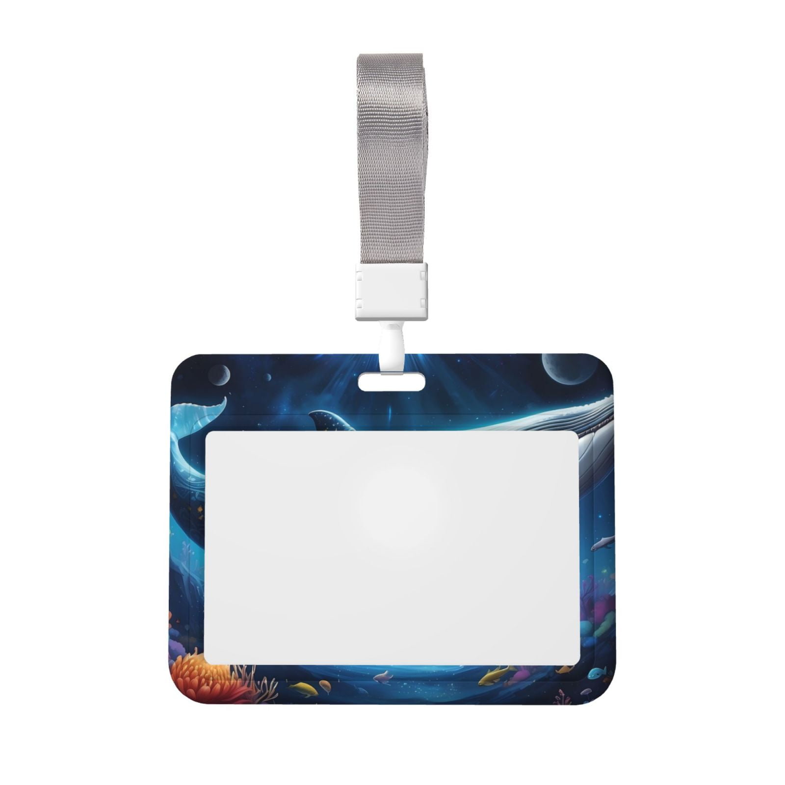 Easygdp Colorful Ocean Whale Card Badge Holder Work Badge Sleeve for ...