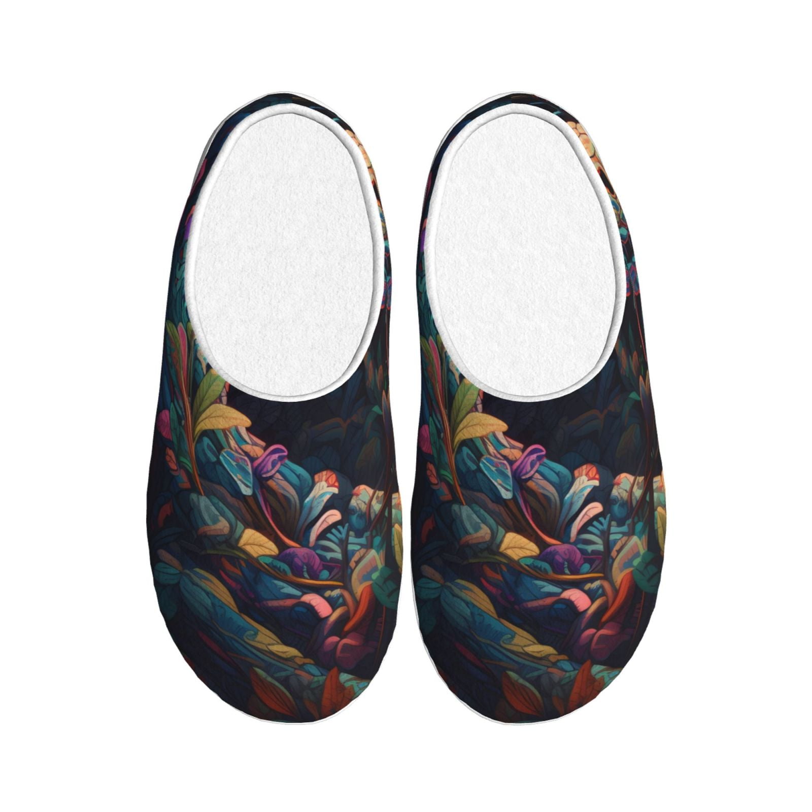 Easygdp Colorful Patterned Snake Slippers for Women Mens Winter Warm ...