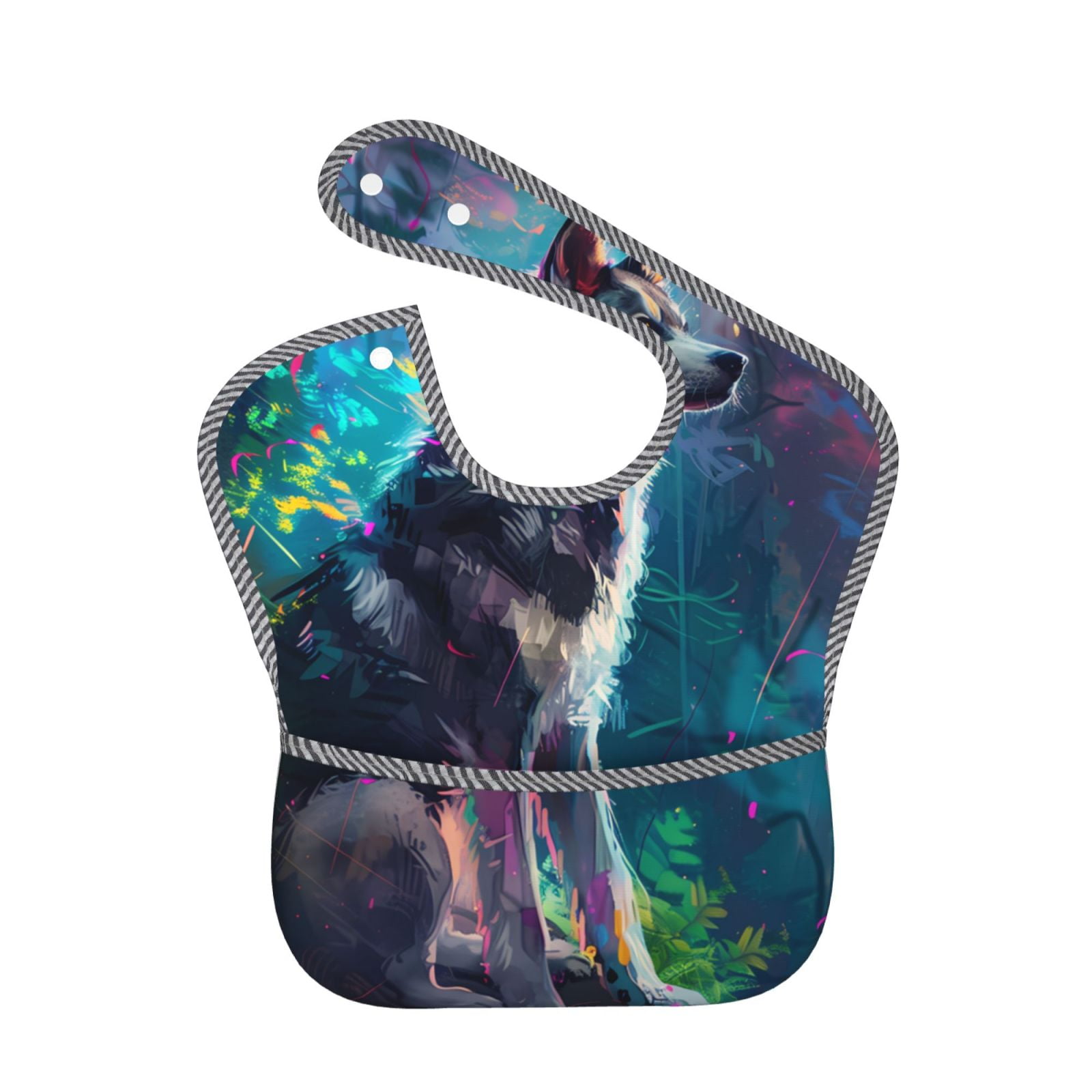 Easygdp Colorful Plant Wolf Bibs For Babies, Baby Bibs for Eating ...