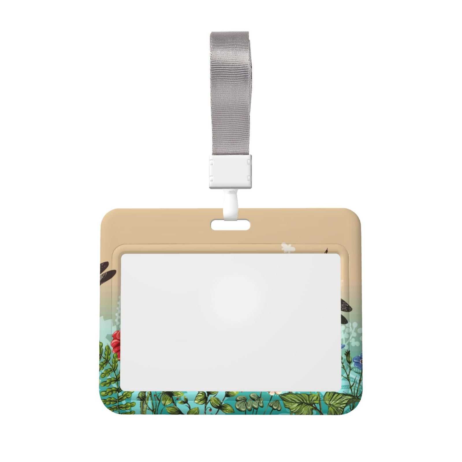 Easygdp Colorful Plants And Insects Card Badge Holder Work Badge Sleeve ...