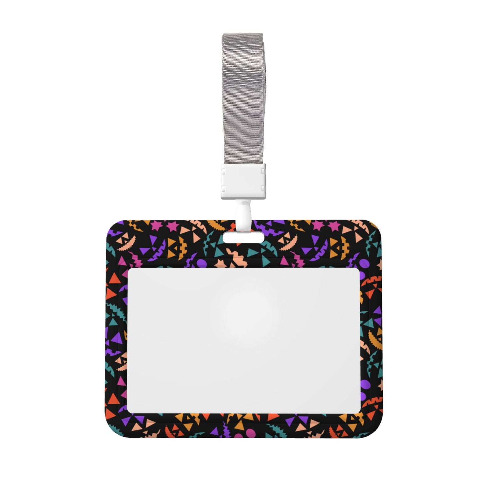 Easygdp Colorful Pumpkin Faces Card Badge Holder Work Badge Sleeve for ...