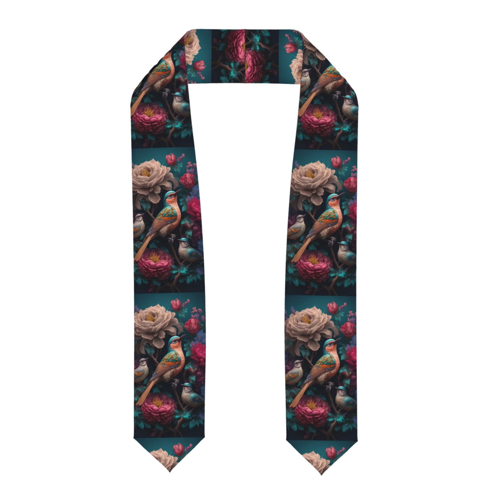 Easygdp Colorful Rose Bird Unisex Adult Graduation Stole Shawl 36" Long ...