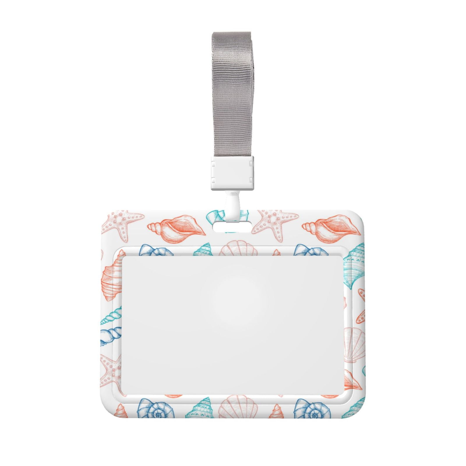 Easygdp Colorful Seashells1 Card Badge Holder Work Badge Sleeve for ...