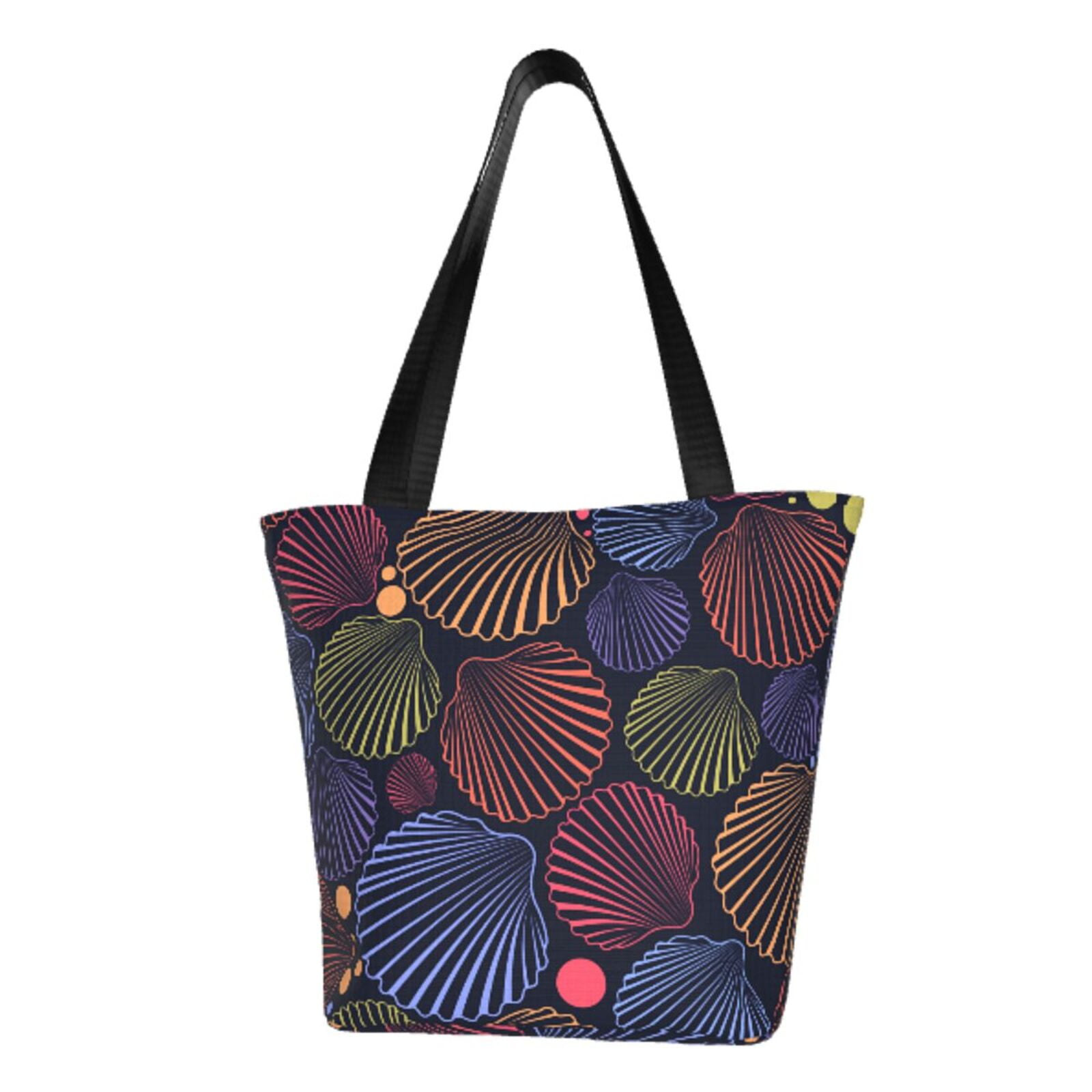 Easygdp Colorful Shells Stylish Canvas Handbag Shoulder Tote Bag ...