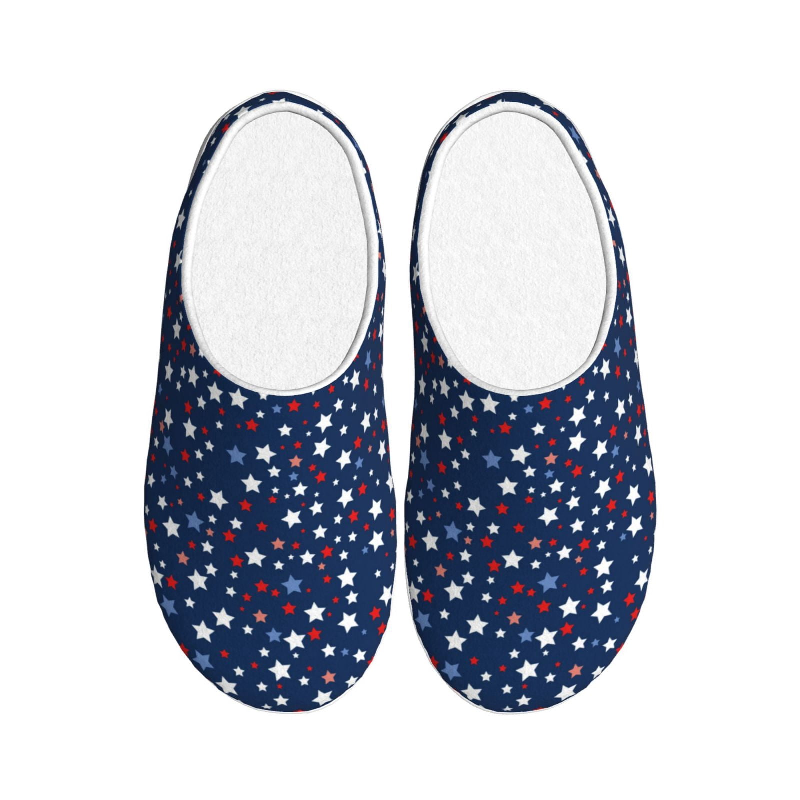 Easygdp Colorful Stars Slippers for Women Mens Winter Warm Home ...