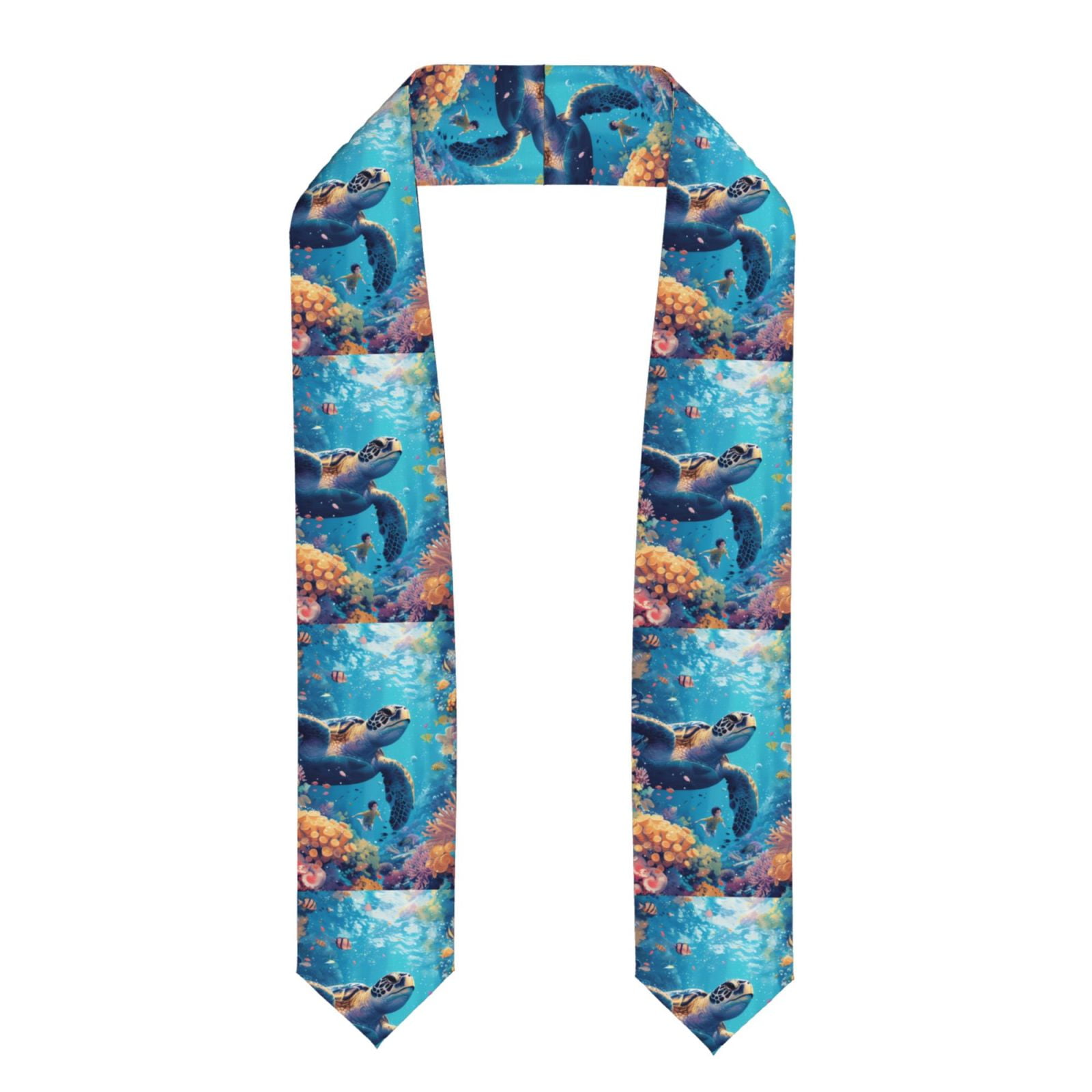 Easygdp Colorful Underwater Plant Turtle Unisex Adult Graduation Stole ...