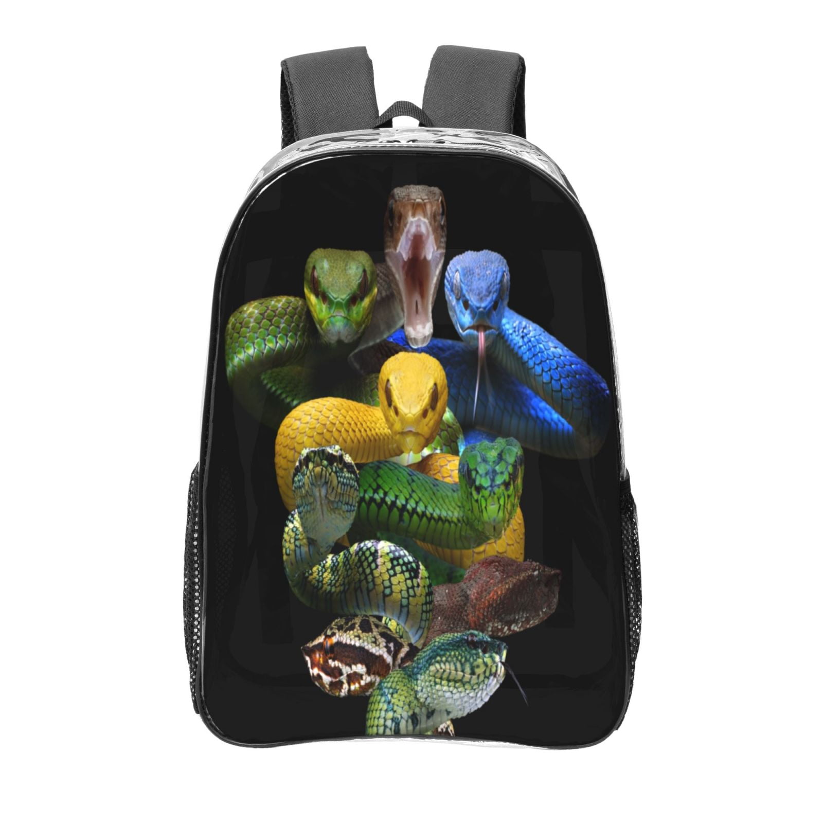 Easygdp Colorful Viper Snake Clear Backpack, Transparent Bookbag for ...