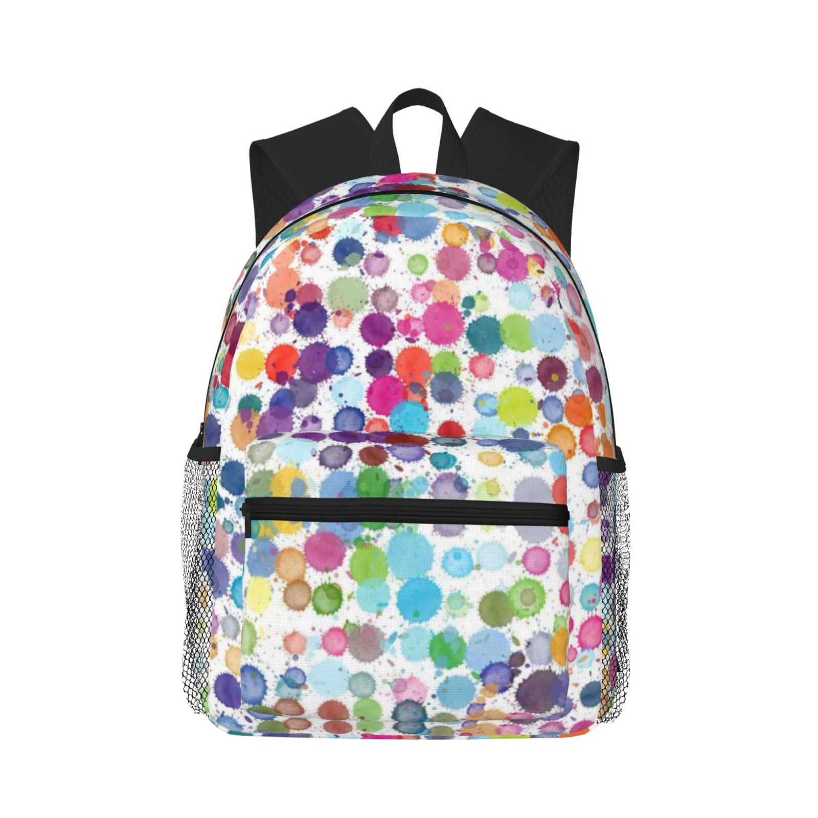 Easygdp Colorful Watercolor Dots Casual Laptop Backpack, Large Capacity ...