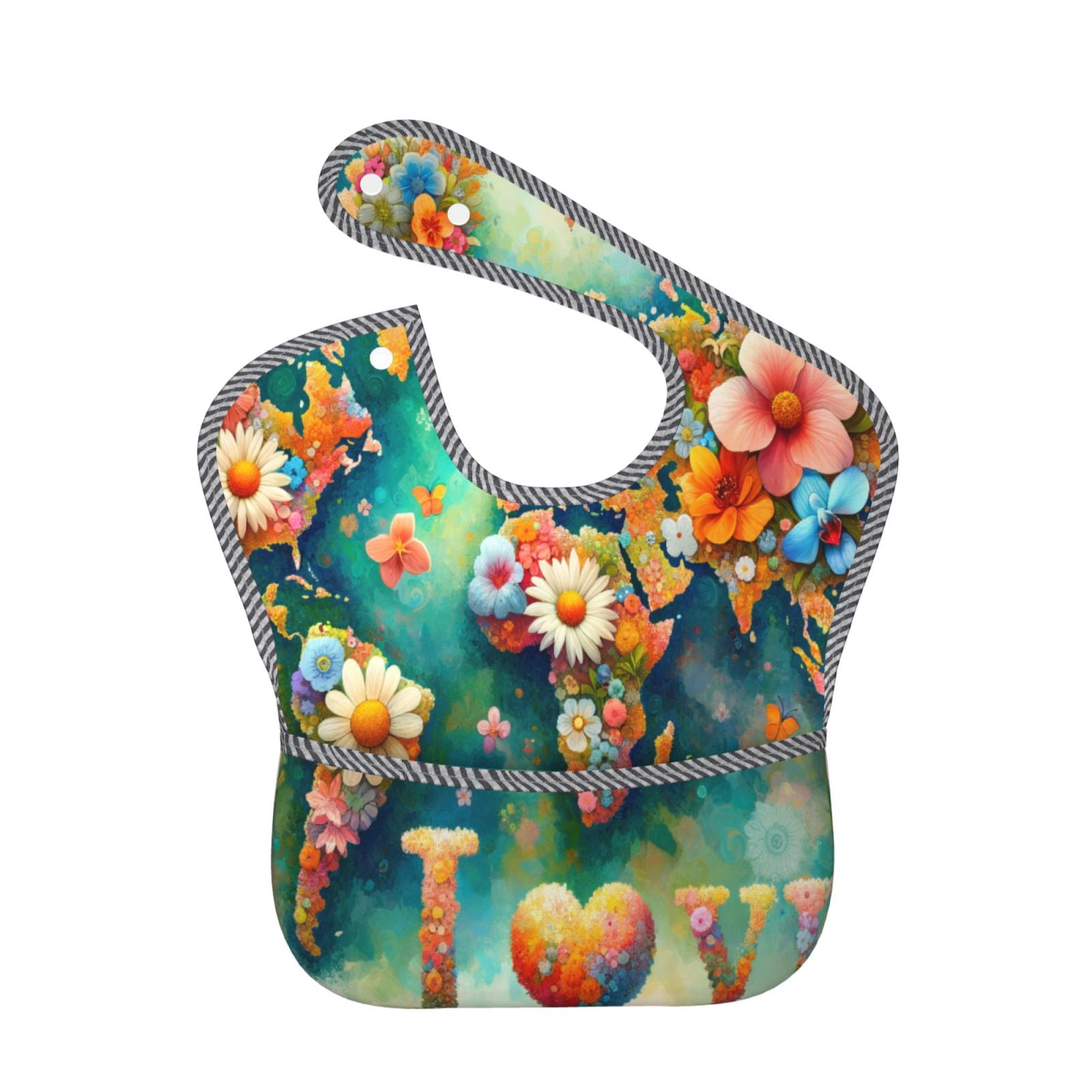 Easygdp Colorful World Map Bibs For Babies, Baby Bibs for Eating ...
