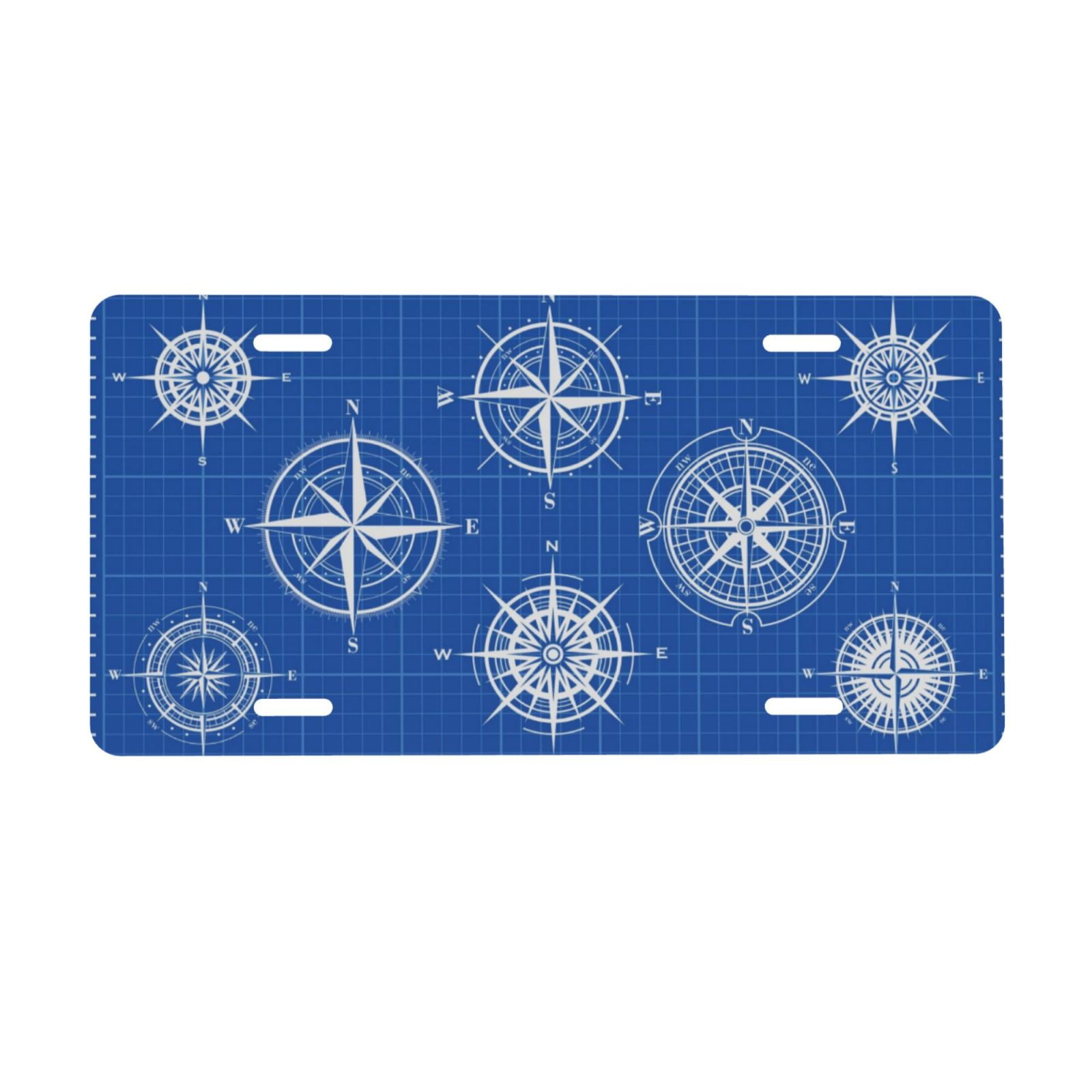 Easygdp Compass License Plate Car Front License Plate Car Decoration ...