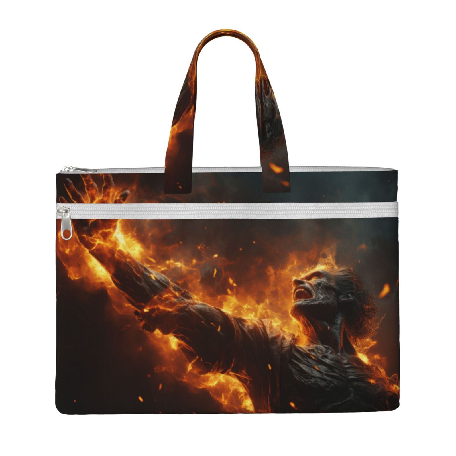 Easygdp Cool Fire Man Canvas Document Bag File Bag Handle Business ...