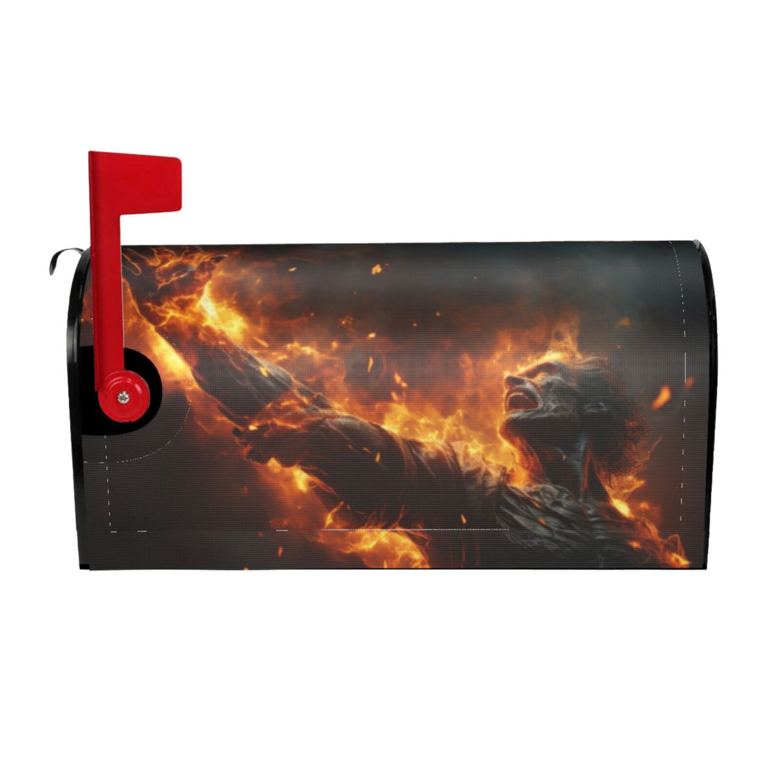Easygdp Cool Fire Man Mailbox Covers Garden Outdoor Yard Outside ...