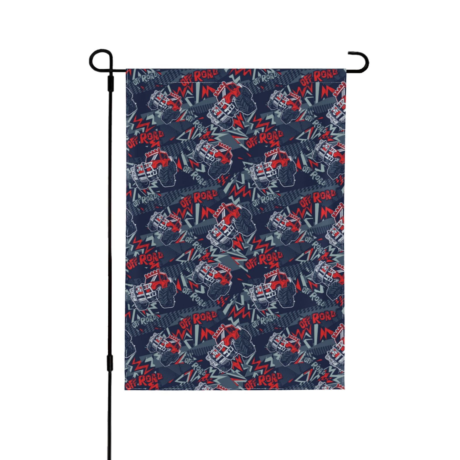 Easygdp Cool Red Off-Road Vehicle Garden Flag Yard Flag Welcome Flag ...
