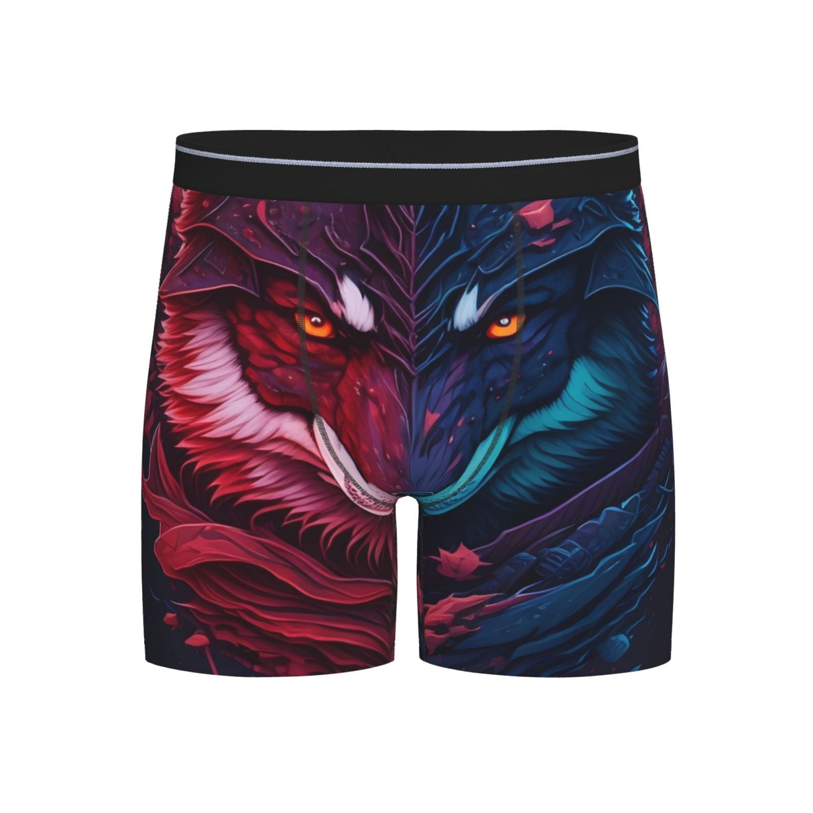 Easygdp Cool Wolf Head Men's Boxer Briefs Men’s Underwear Boxer Briefs ...
