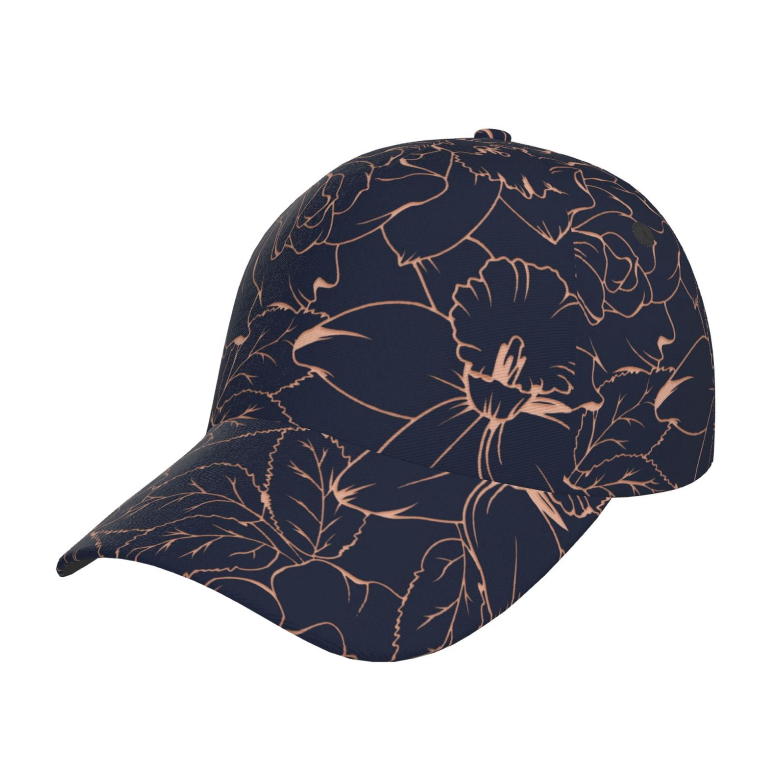Easygdp Copper-Gold Gloss Outline Flower Baseball Cap with Adjustable ...
