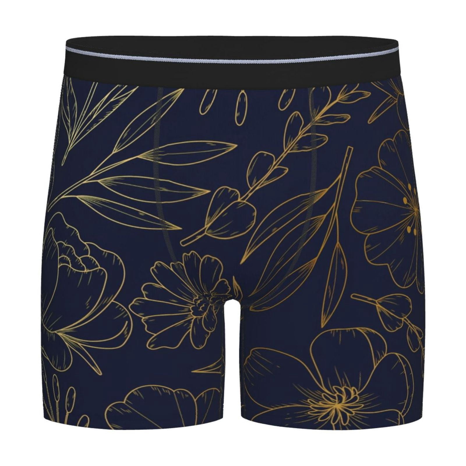 Easygdp Copper-Gold Gloss Outline Flower Men's Boxer Briefs Men’s ...