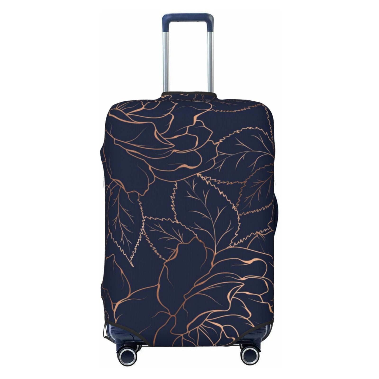 Easygdp Copper-Gold Gloss Outline Navy Dark Blue Print Elastic and ...