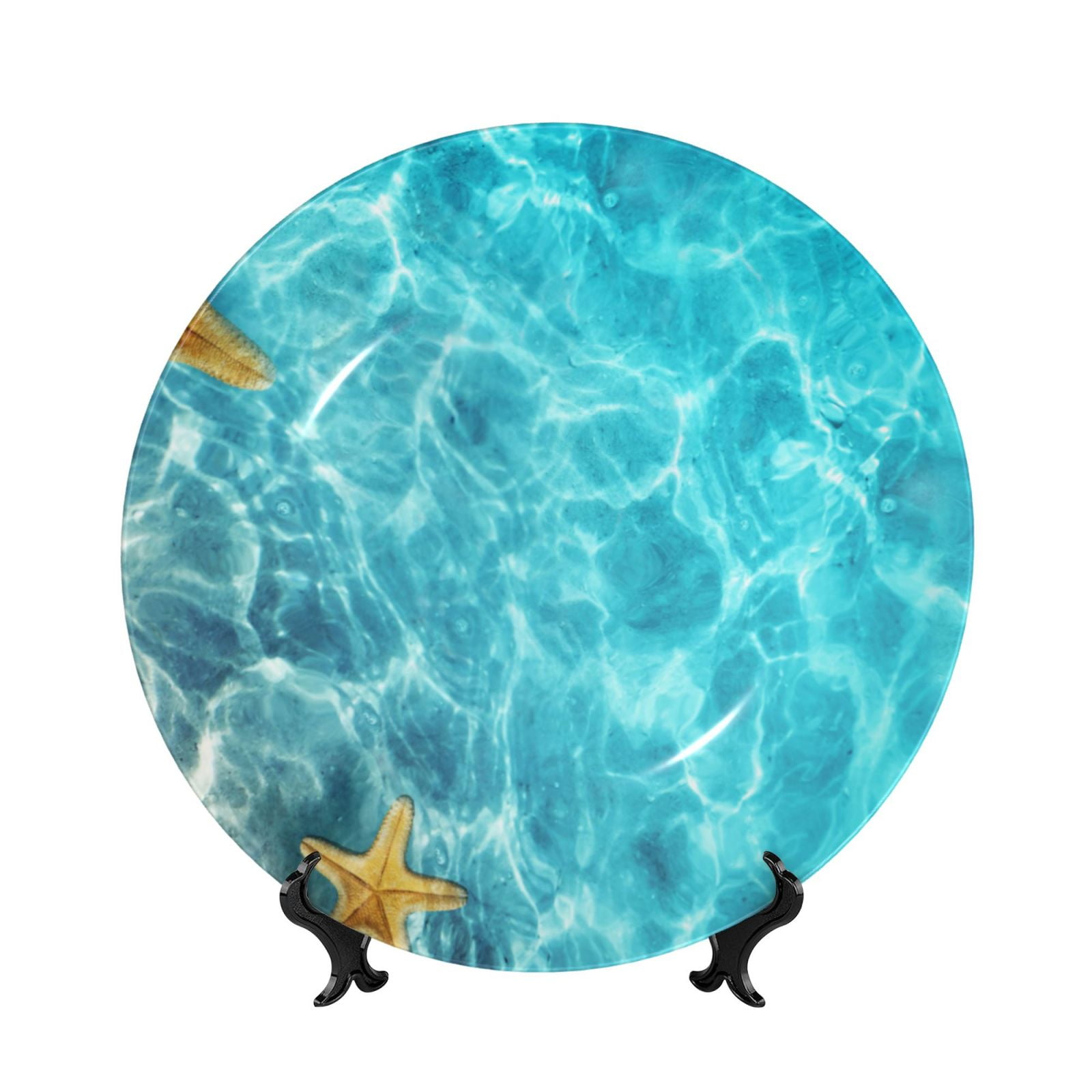 Easygdp Coral And Seashell On The Beach Bone China Decorative Plate ...