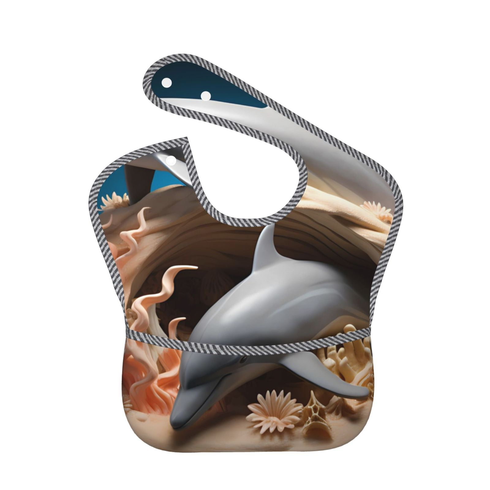 Easygdp Coral Fish Dolphin Bibs For Babies, Baby Bibs for Eating ...