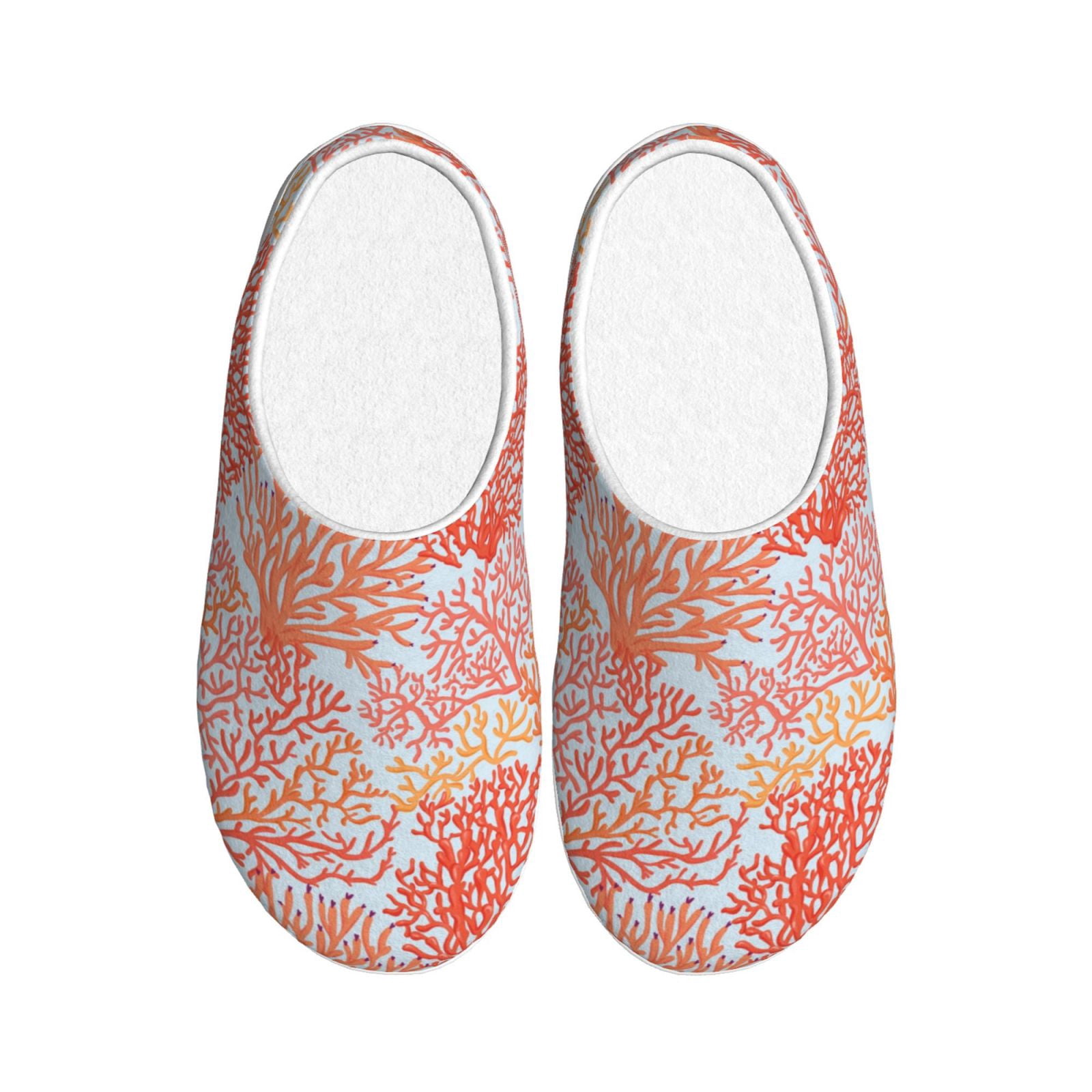 Easygdp Corals Slippers for Women Mens Winter Warm Home Slippers Plush ...
