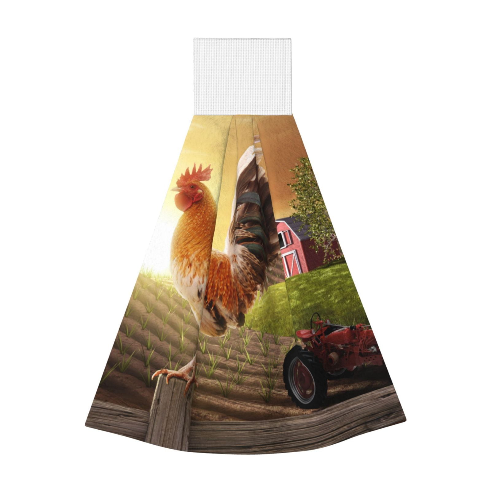 Easygdp Country Farm Morning Rooster Kitchen Hand Towels Hanging Tie ...