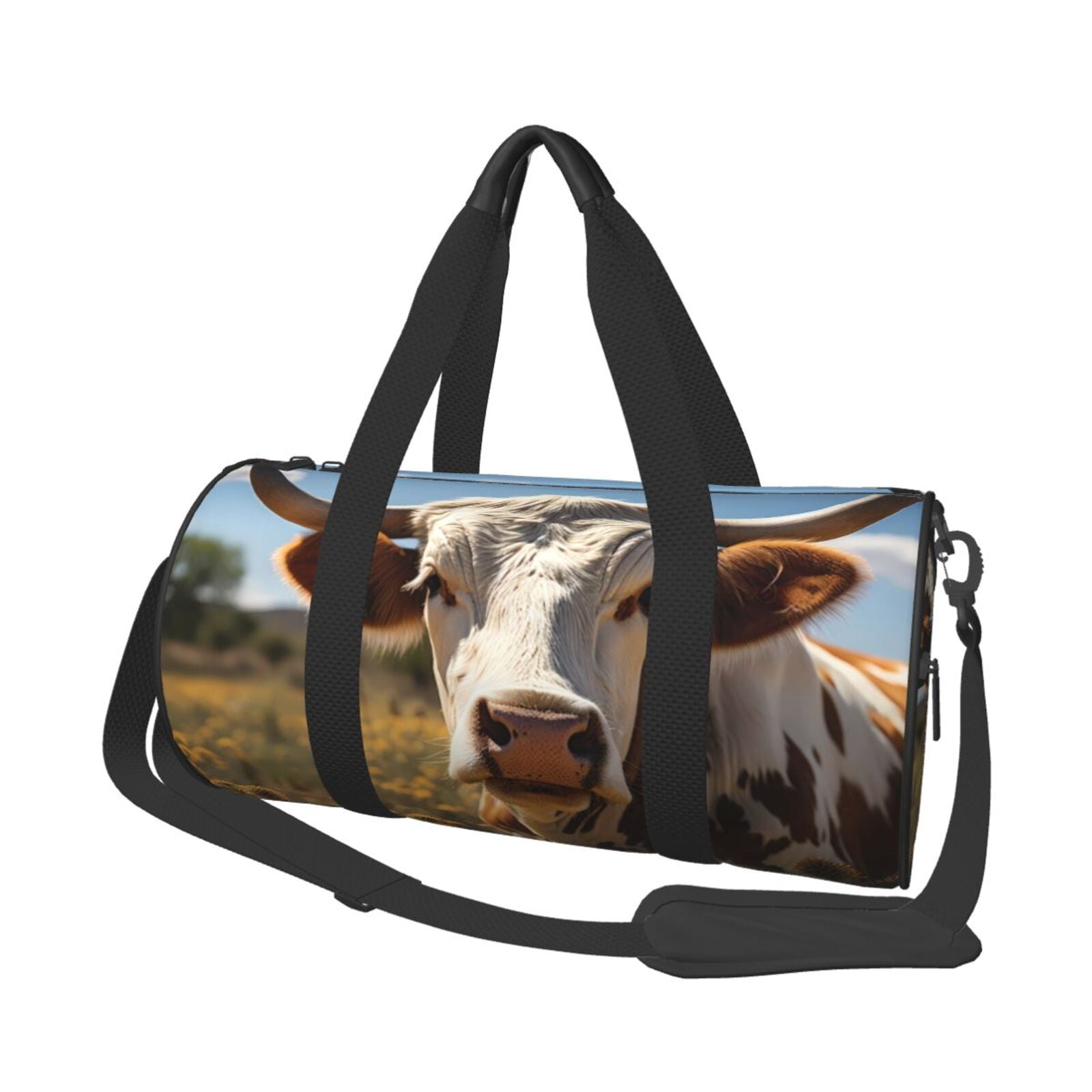 Easygdp Countryside Flower Cow Travel Duffle Bag,Carry on Bag Travel ...
