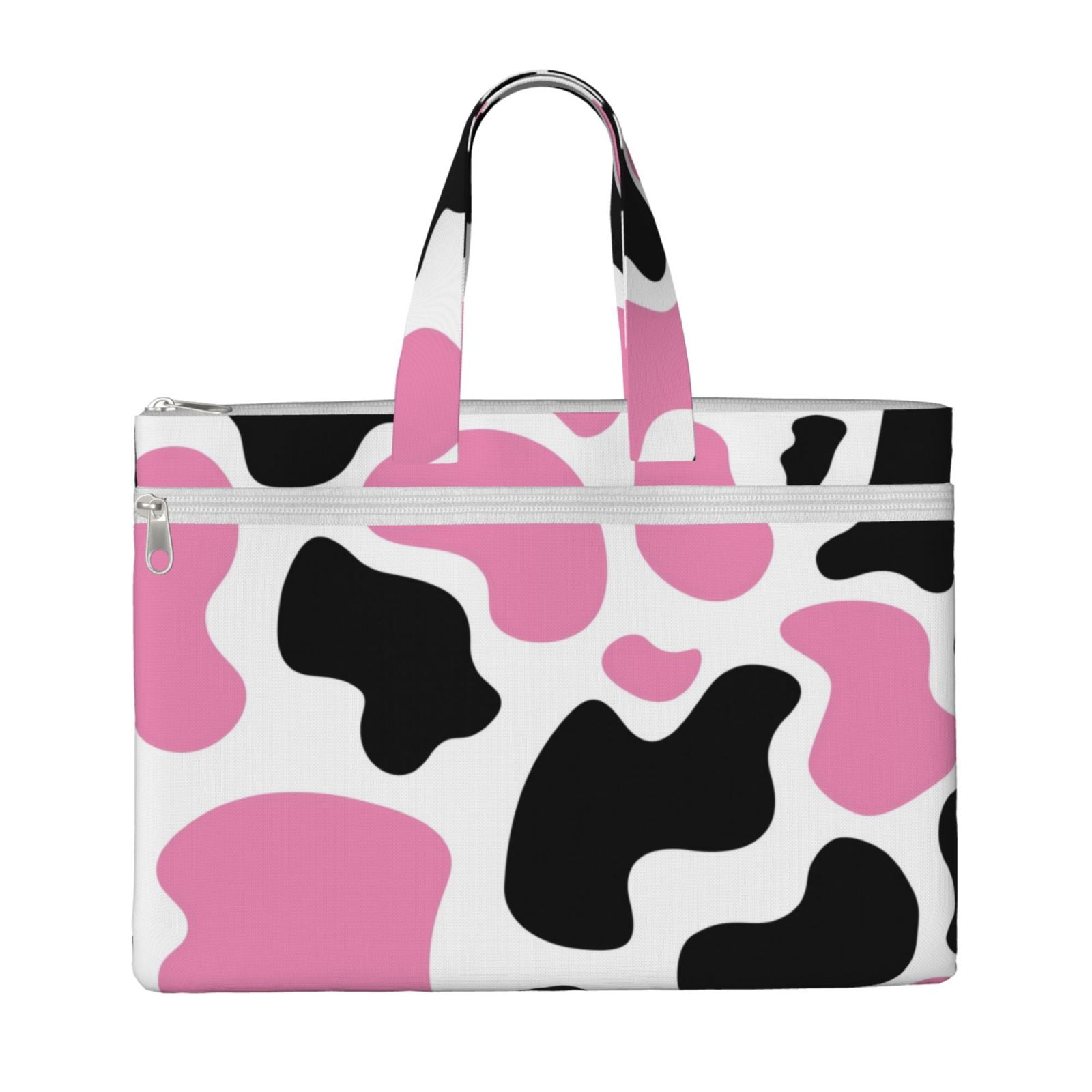 Easygdp Cow Spots Canvas Document Bag File Bag Handle Business ...