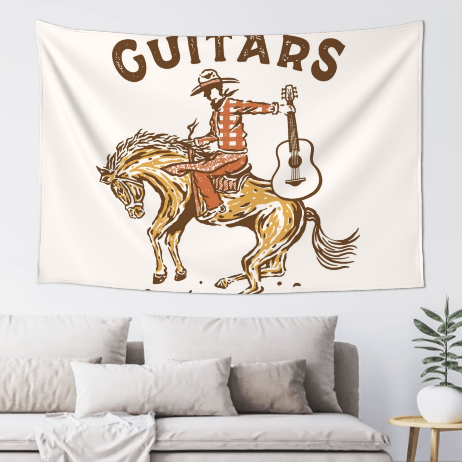 Easygdp Cowboy Rodeo Guitar Tapestry Wall Hanging, Wall Tapestries for ...