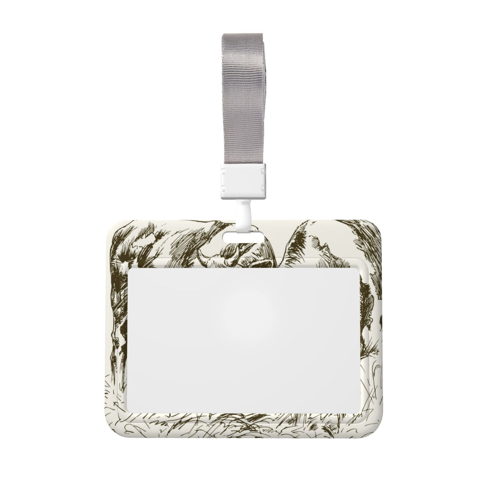Easygdp Cows Grazing On Meadow 1 Card Badge Holder Work Badge Sleeve ...