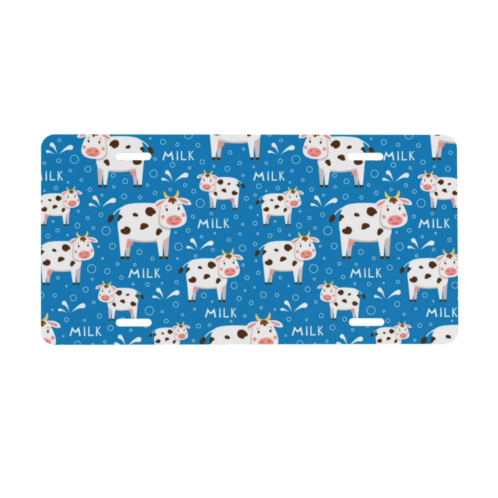 Easygdp Cows Milk License Plate Car Front License Plate Car Decoration ...