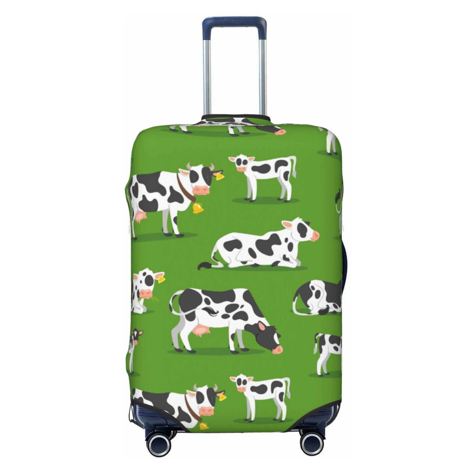 Easygdp Cows With Calfs Green Print Elastic and Washable Suitcase ...
