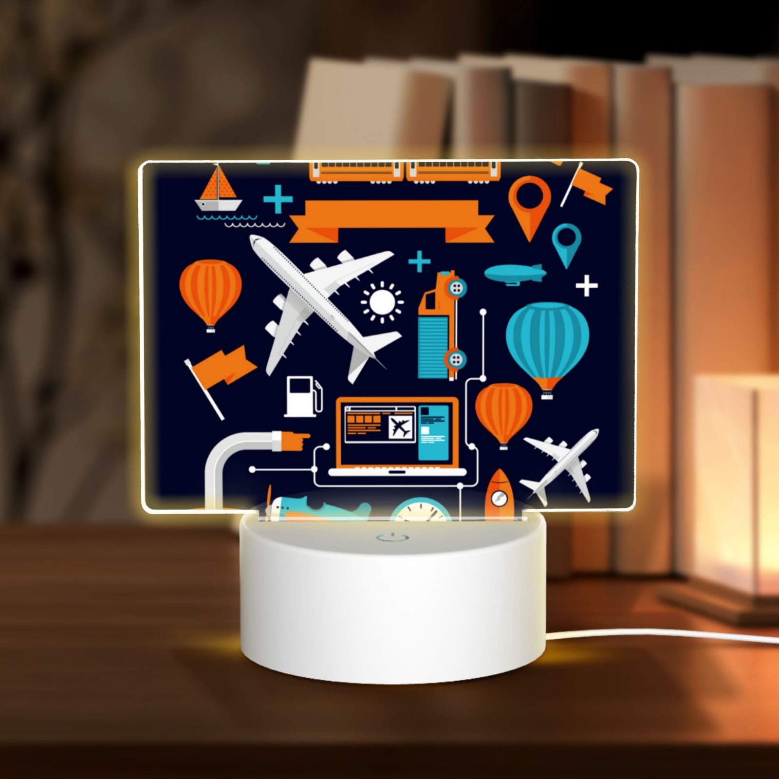 Easygdp Creative Transport Rectangular Acrylic Night Light Acrylic ...