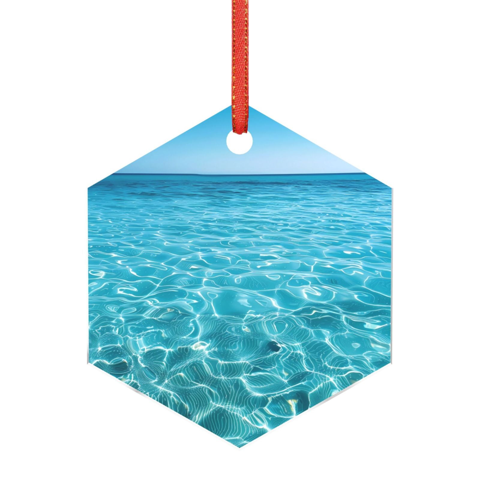 Easygdp Crystal Clear Ocean Waves Christmas Ornament Acrylic Christmas ...