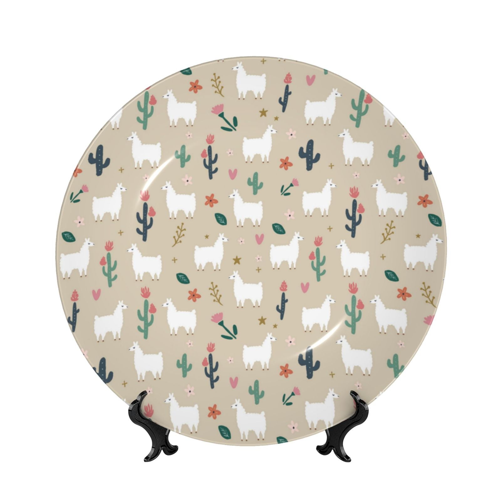 Easygdp Cute Alpaca Bone China Decorative Plate Ceramic Dinner Plates ...