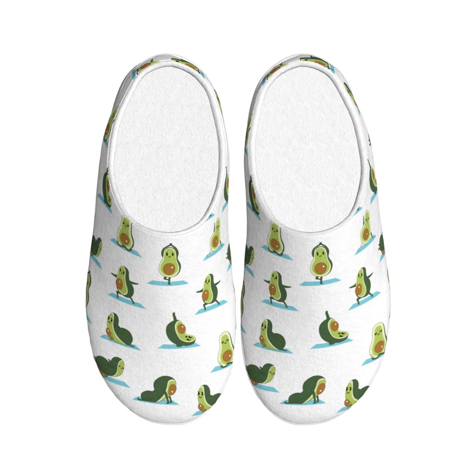 Easygdp Cute Avocado Yoga Slippers for Women Mens Winter Warm Home ...