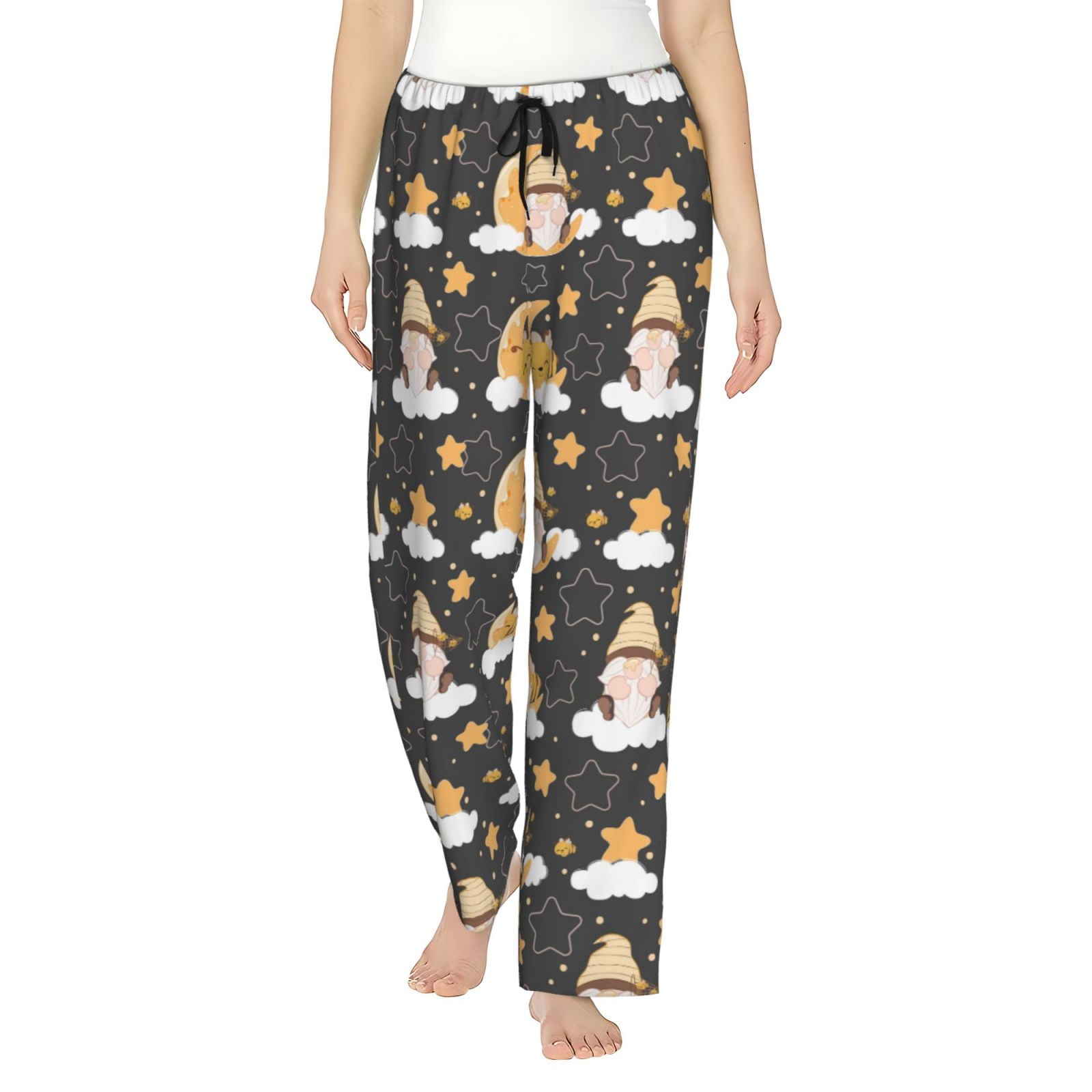 Easygdp Cute Bee Gnome Women's Drawstring Pajama Pants | Lounge Joggers ...