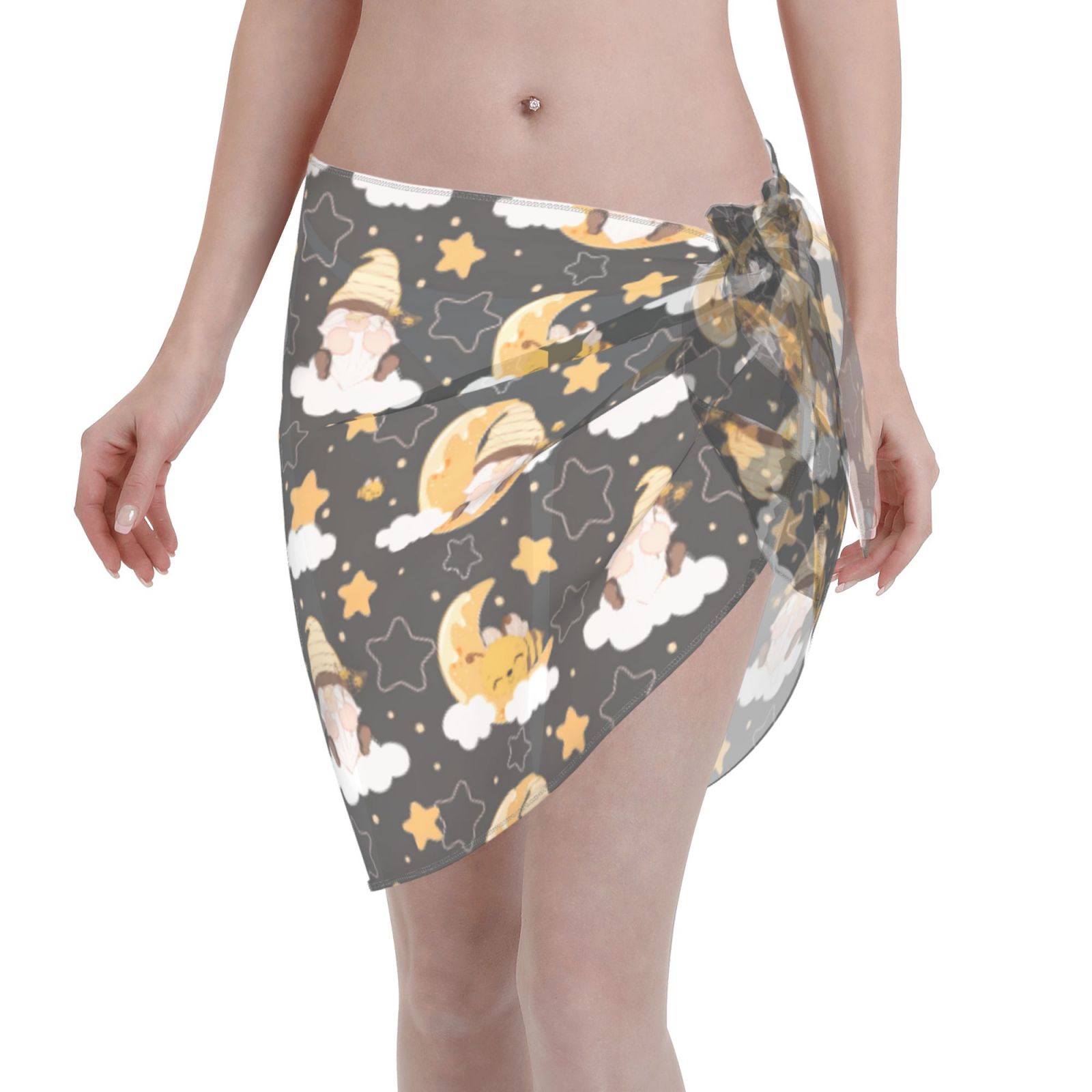 Easygdp Cute Bee Gnome Women's Short Sarong Skirt Swimsuit Coverups for ...