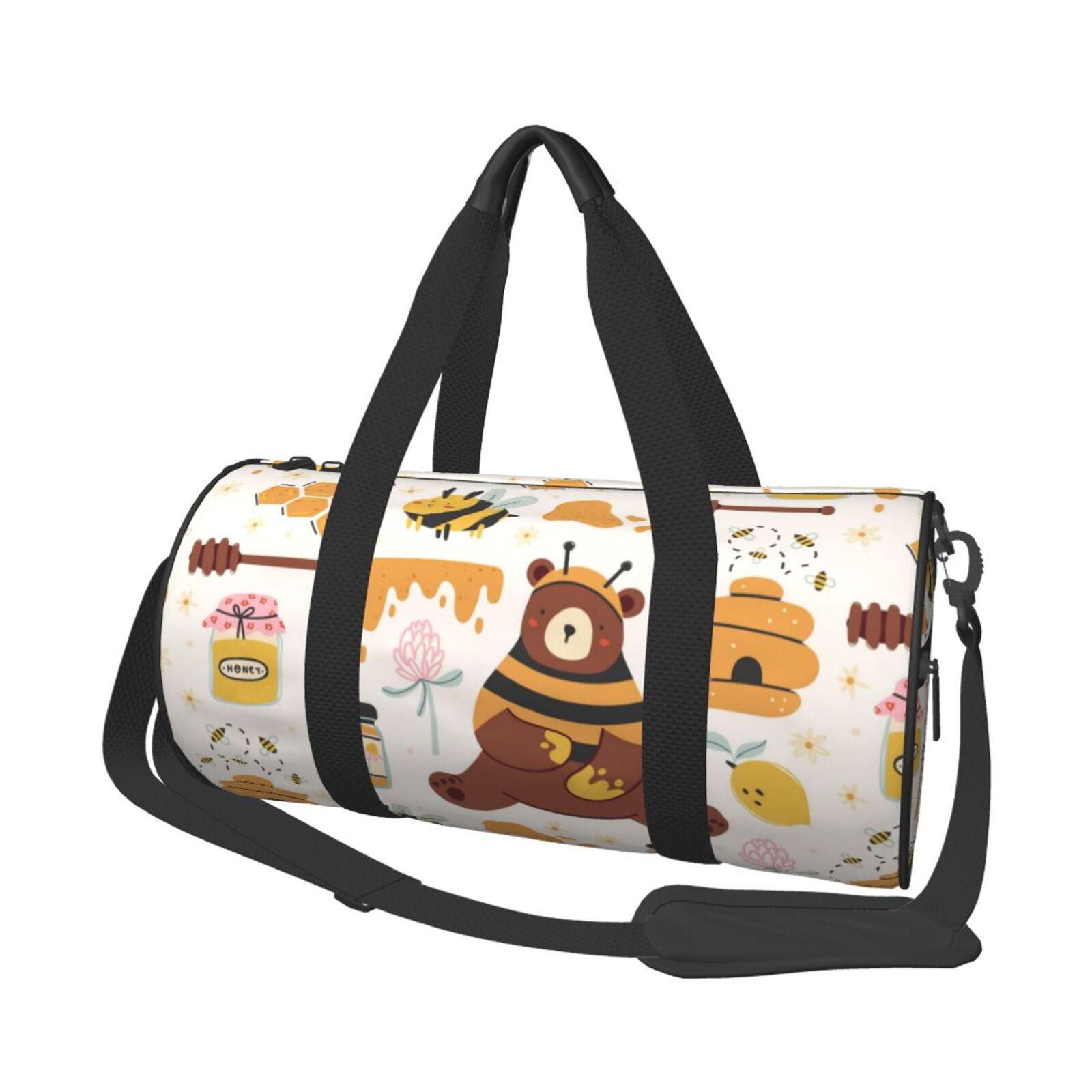 Easygdp Cute Bee Honey Jar Hive Bear Travel Duffle Bag,Carry on Bag ...
