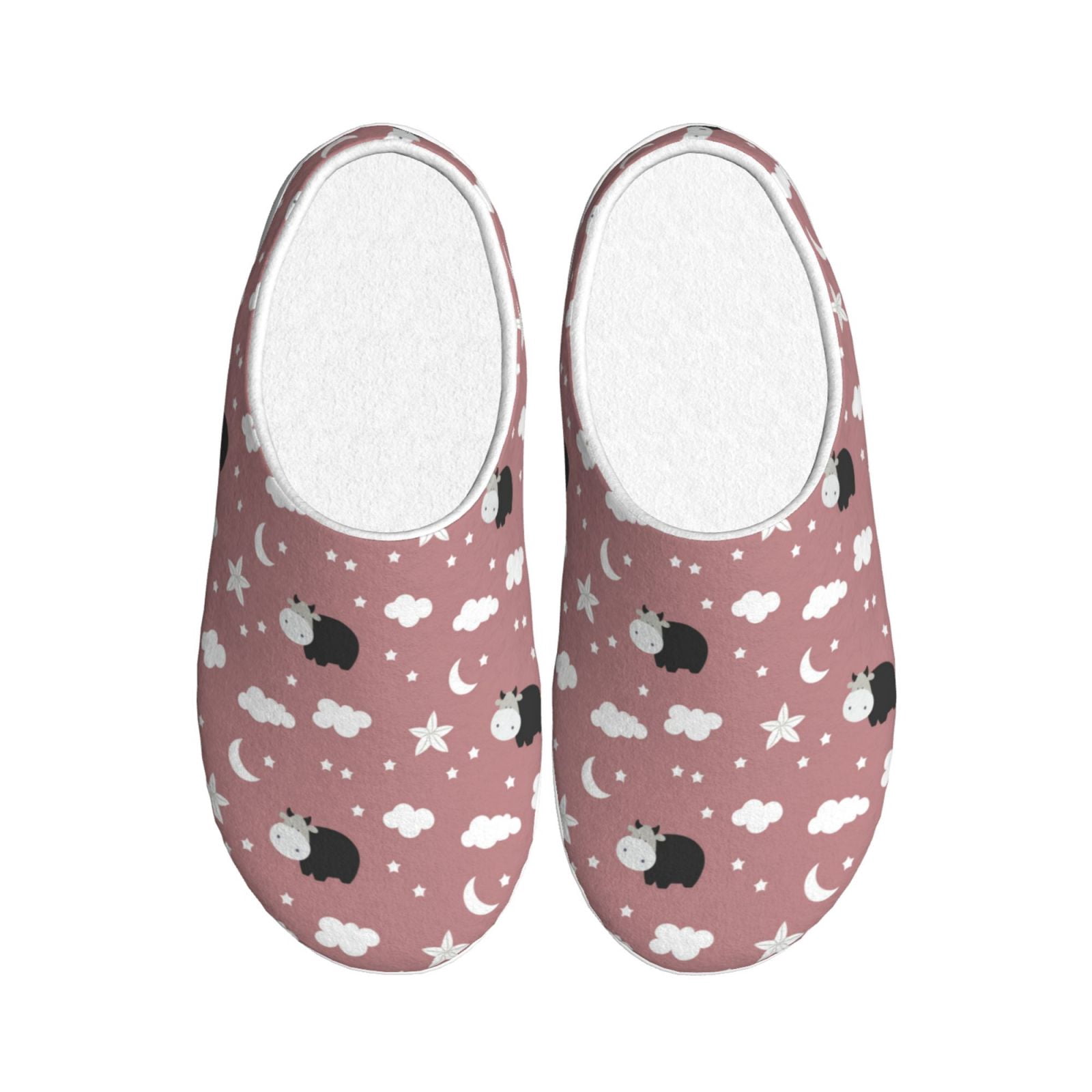 Easygdp Cute Calf Slippers for Women Mens Winter Warm Home Slippers ...